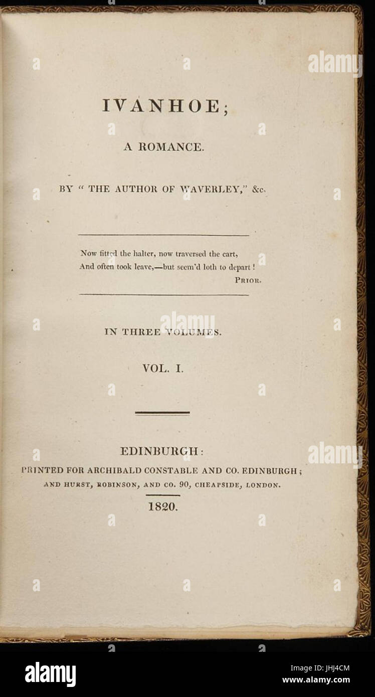 Ivanhoe map hi-res stock photography and images - Alamy
