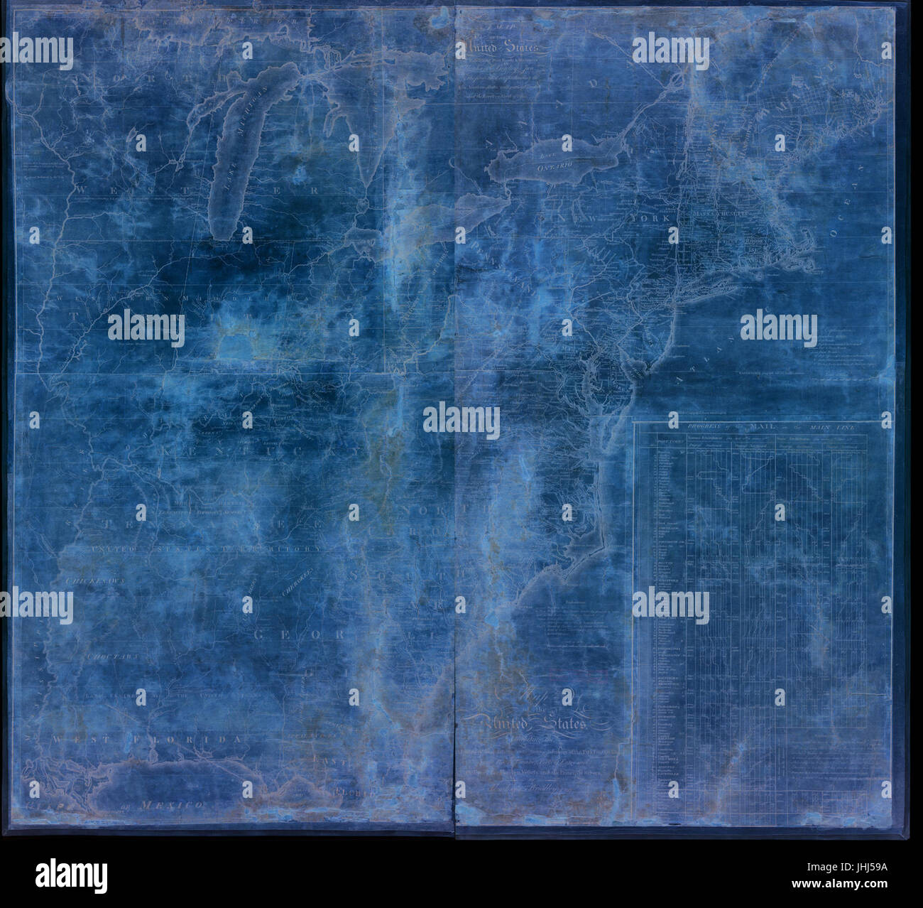 Map of the United States - exhibiting the post-roads, the situations ...