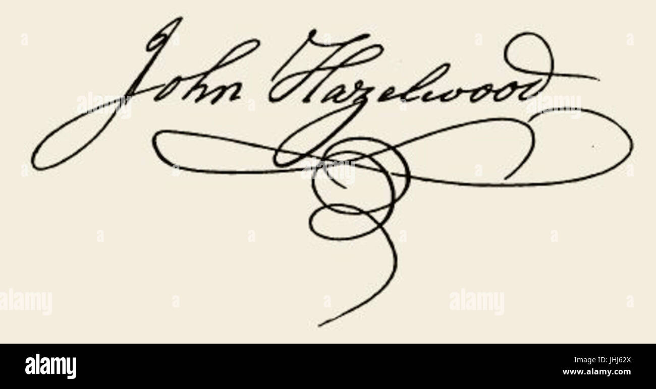 John Hazelwood signature Stock Photo - Alamy