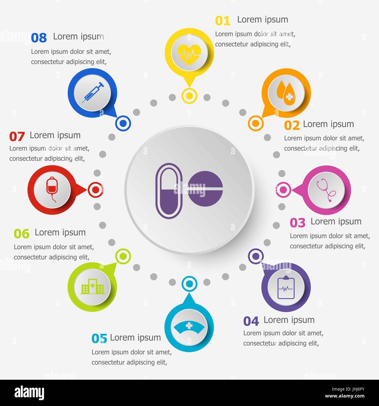 Infographic template with medical icons, stock vector Stock Vector ...