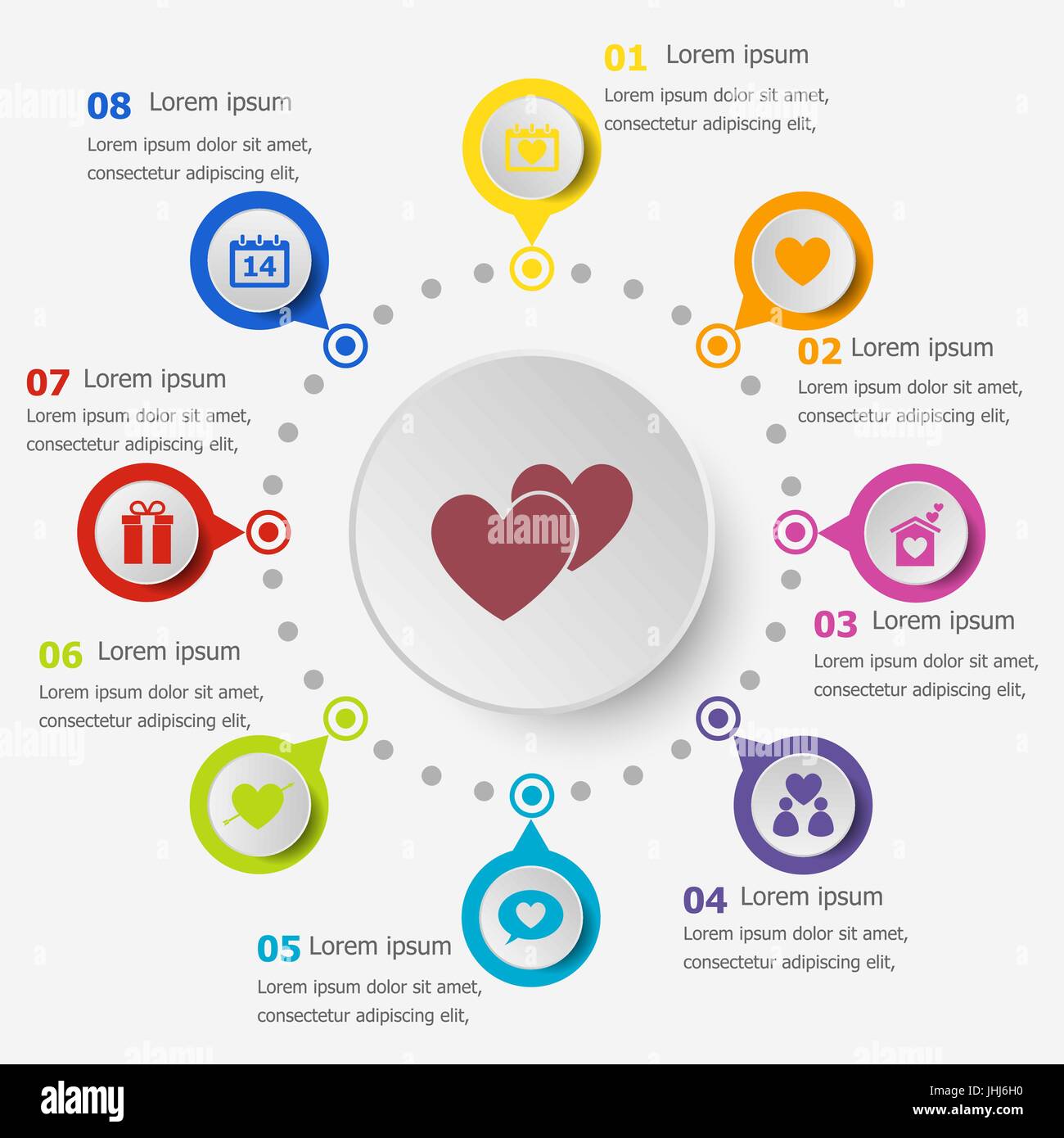 Infographic template with love icons, stock vector Stock Vector Image ...