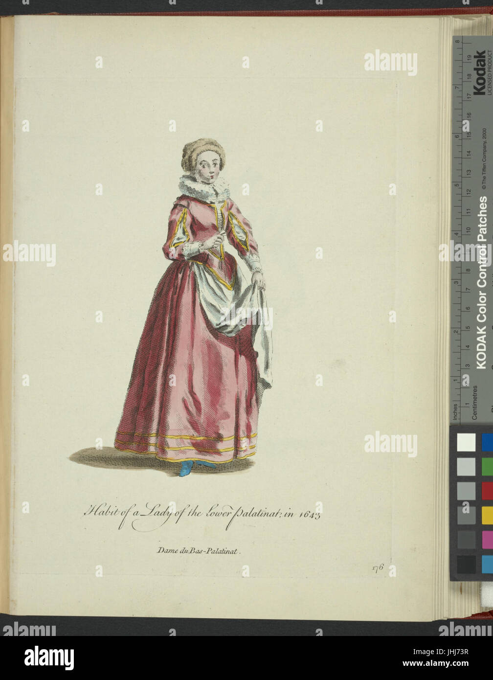 This historical costume illustration depicts the attire of a lady from ...