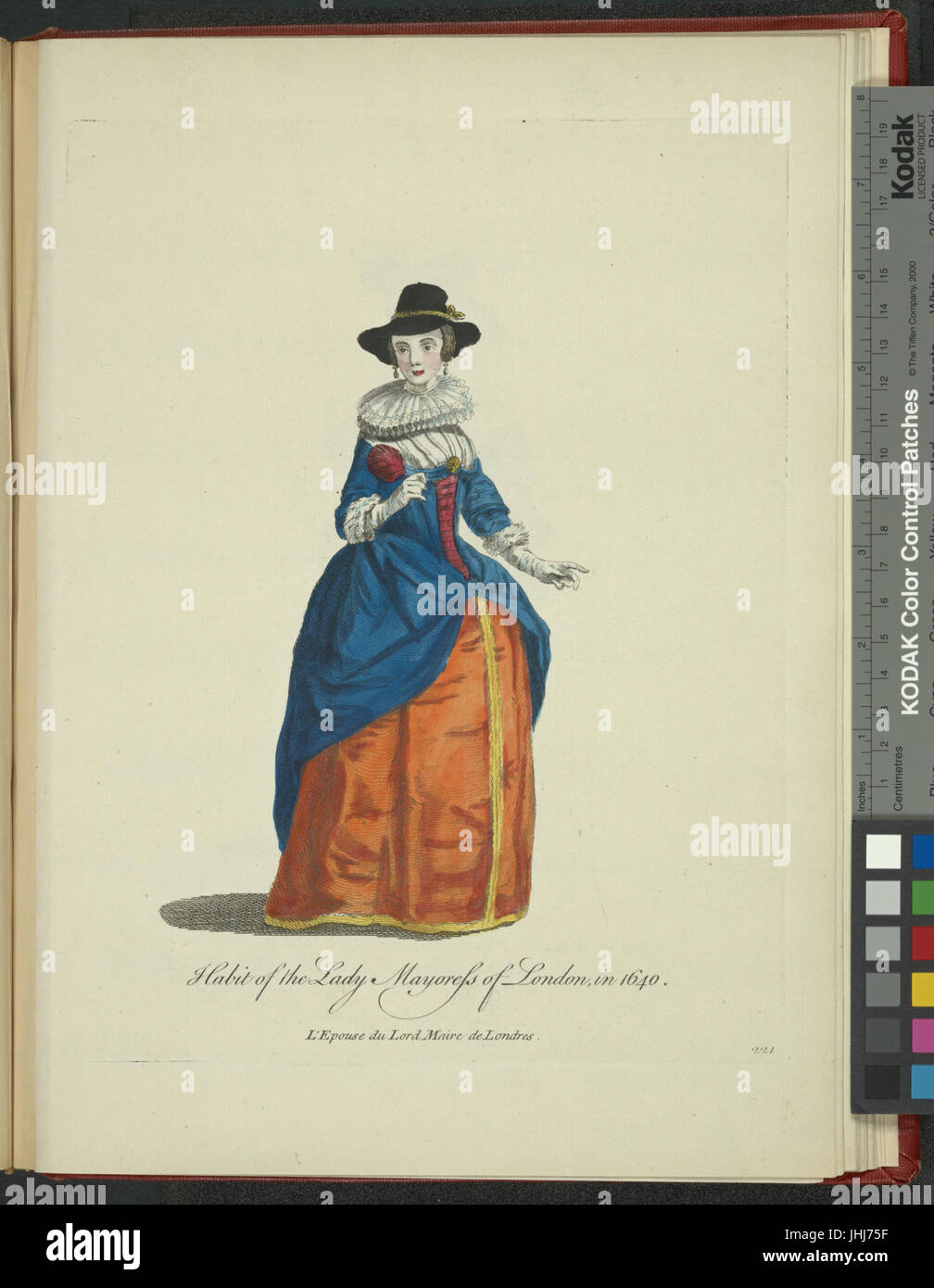 Habit of the lady mayoress of London in 1640. L'epouse du Lord Maire de ...