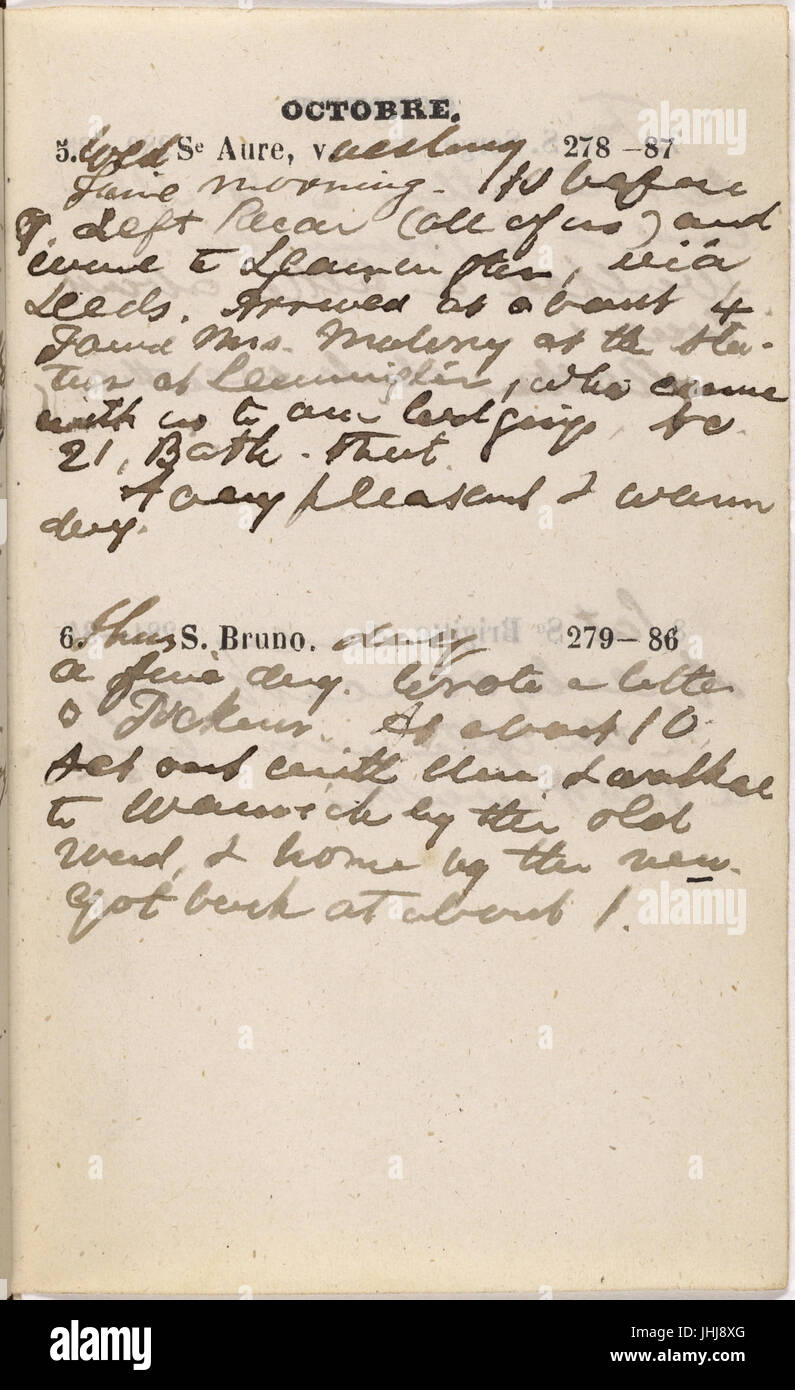 Italian Diary. Holograph, 1859 (NYPL b15823745-5050149 Stock Photo - Alamy