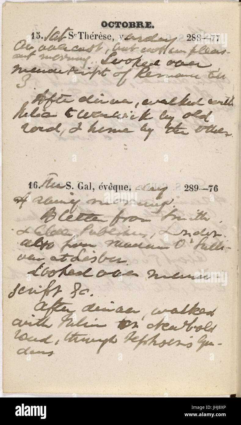 Italian Diary. Holograph, 1859 (NYPL b15823745-5050154 Stock Photo - Alamy