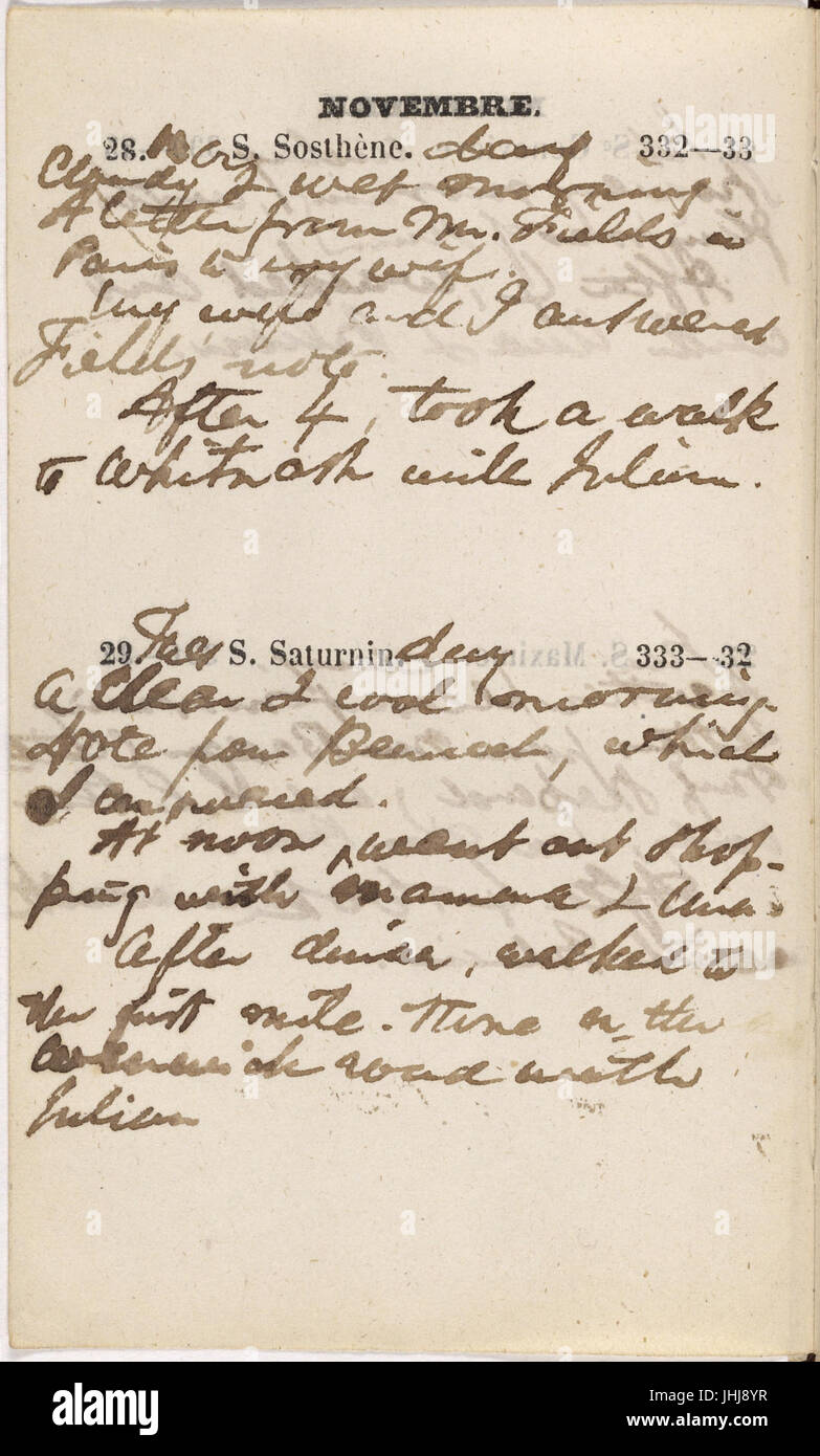 Italian Diary. Holograph, 1859 (NYPL b15823745-5050176 Stock Photo - Alamy