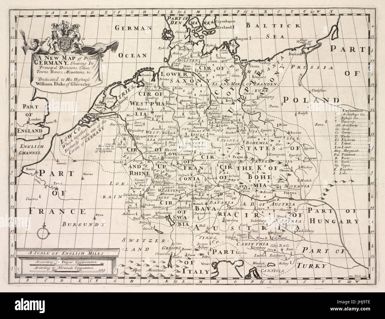 A new map of Germany, shewing its principal divisions, cities, towns ...
