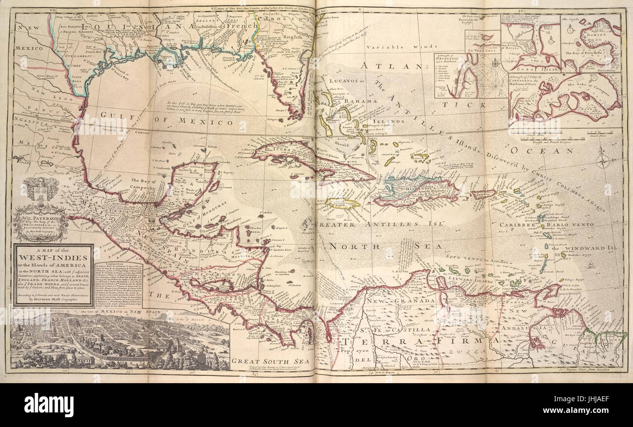 West indies maps cartography geography west hi-res stock photography ...
