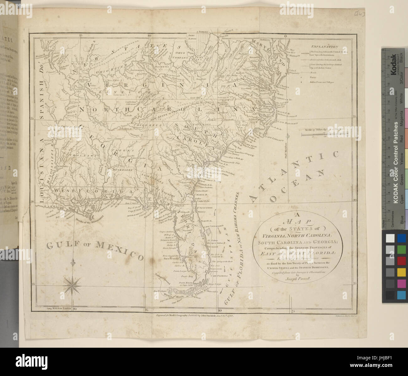 A map of the states of Virginia, North Carolina, South Carolina and ...