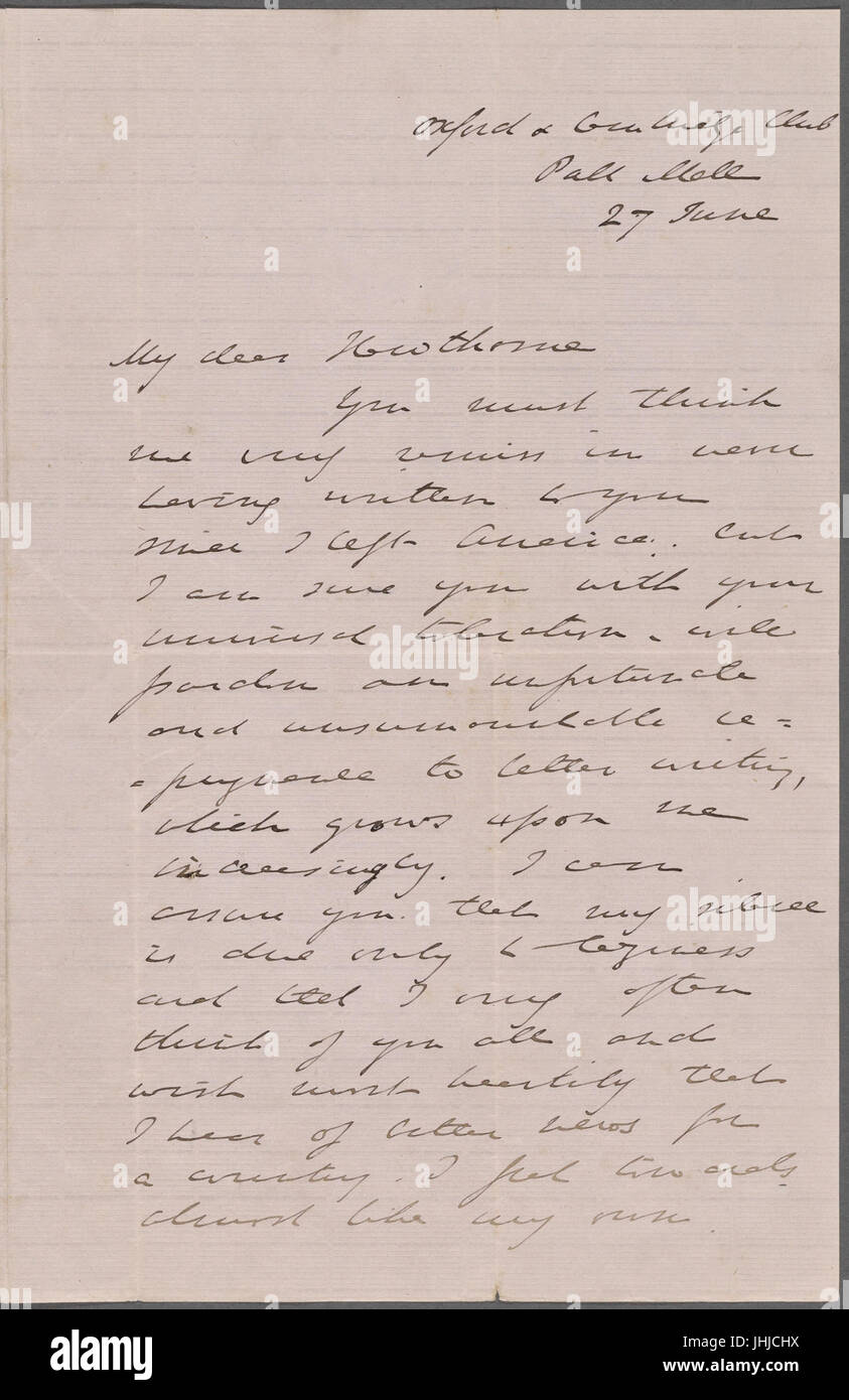 Dicey, Edward, ALS to NH. Jun. 27, (1863) (NYPL b15823745-5044672 Stock ...