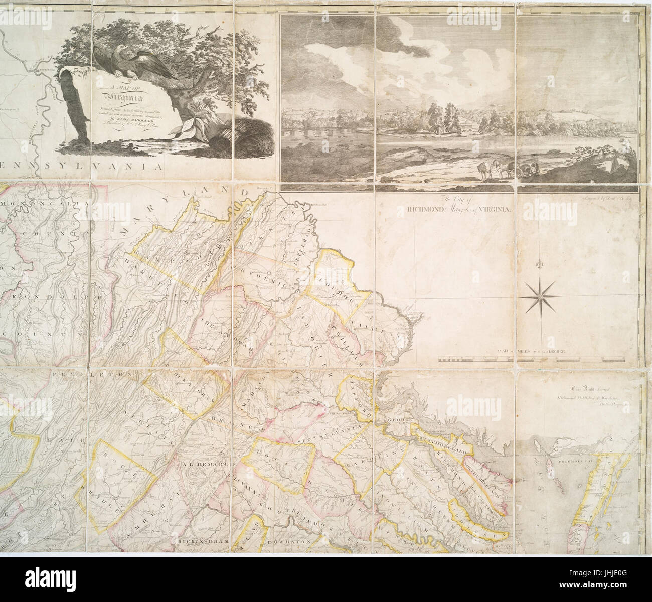 A map of Virginia - formed from actual surveys, and the latest as well ...