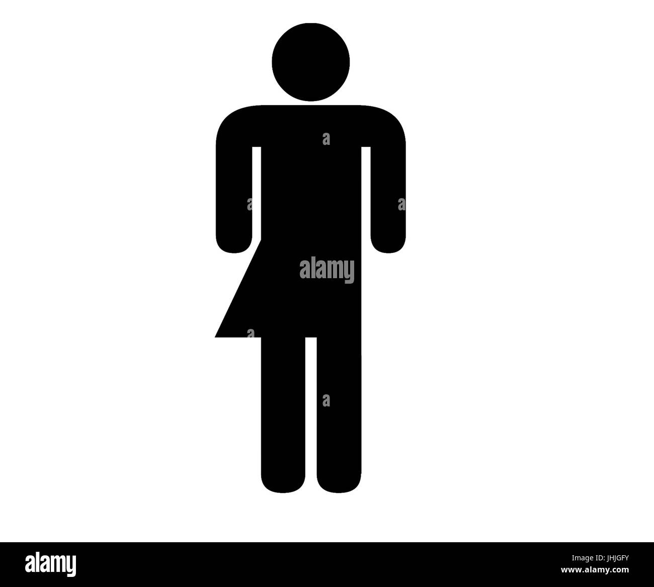Man Woman, male female mixed toilet wc sign isolated on white ...