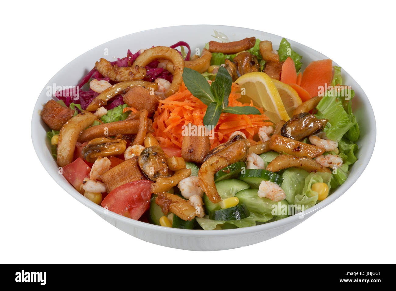 Fish and vegetable salad Stock Photo - Alamy