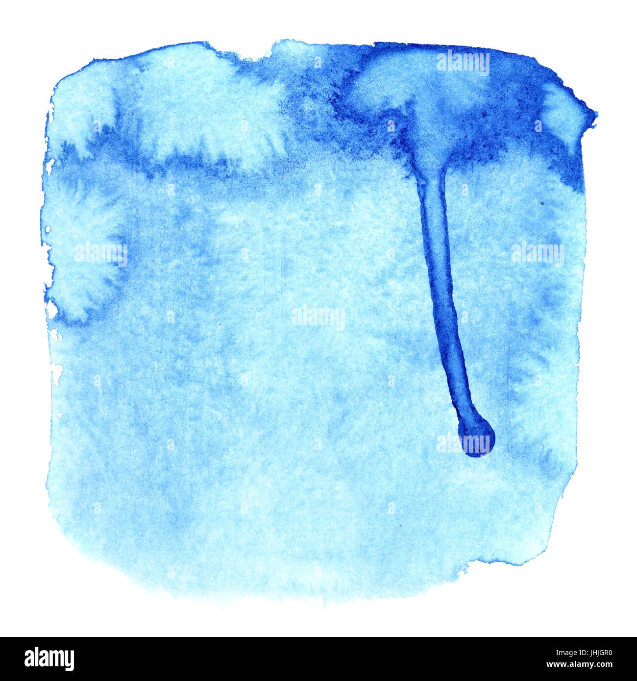 Blue watercolor square with stains - Abstract background Stock Photo ...