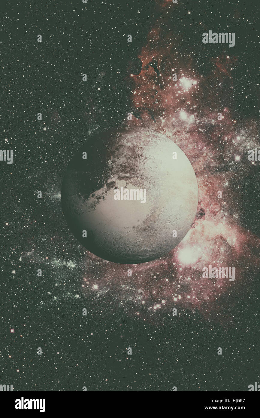 Solar System - Pluto. It is a dwarf planet in the Kuiper belt, a ring ...