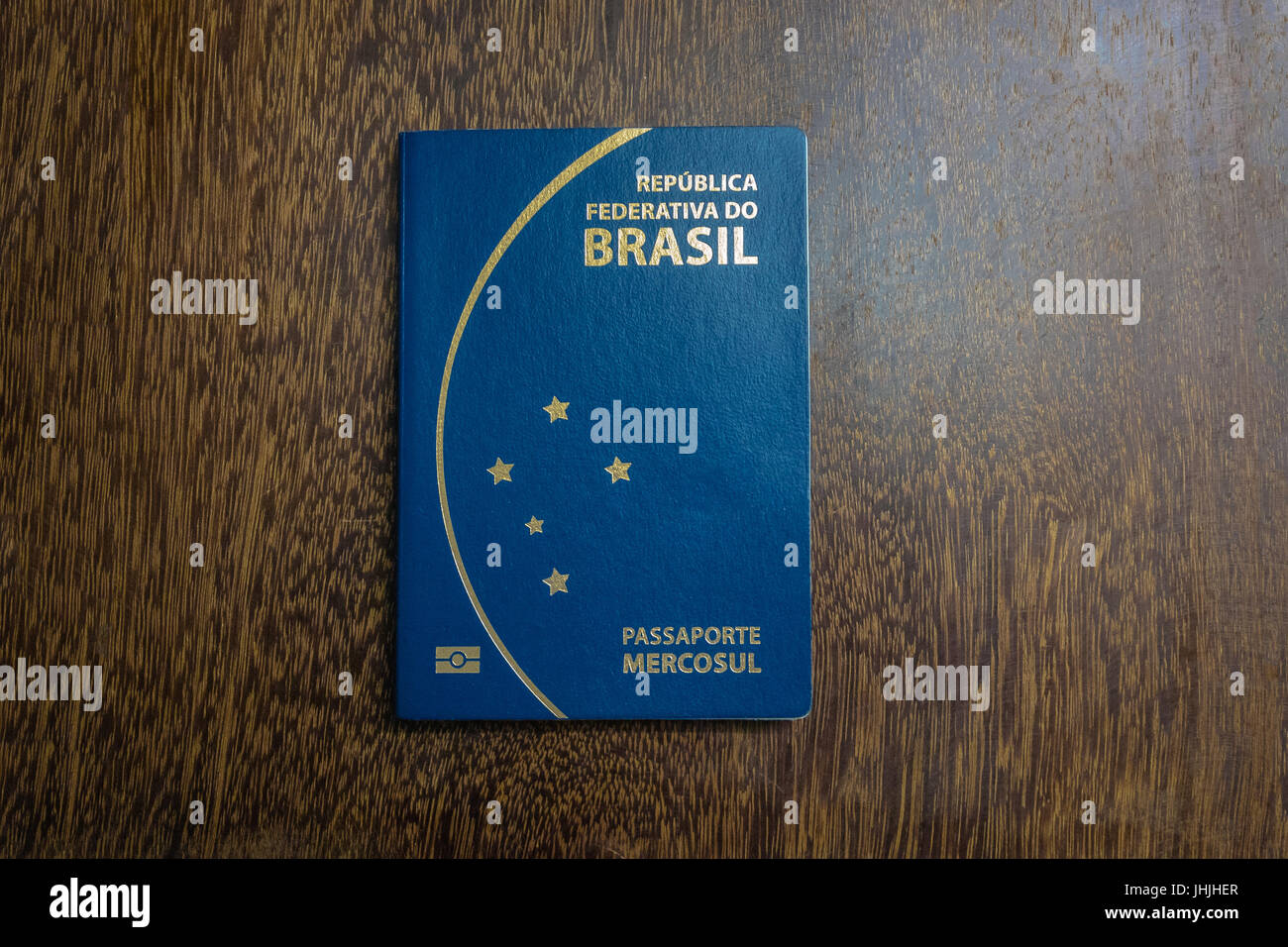 Brazilian passport on wooden background Stock Photo - Alamy