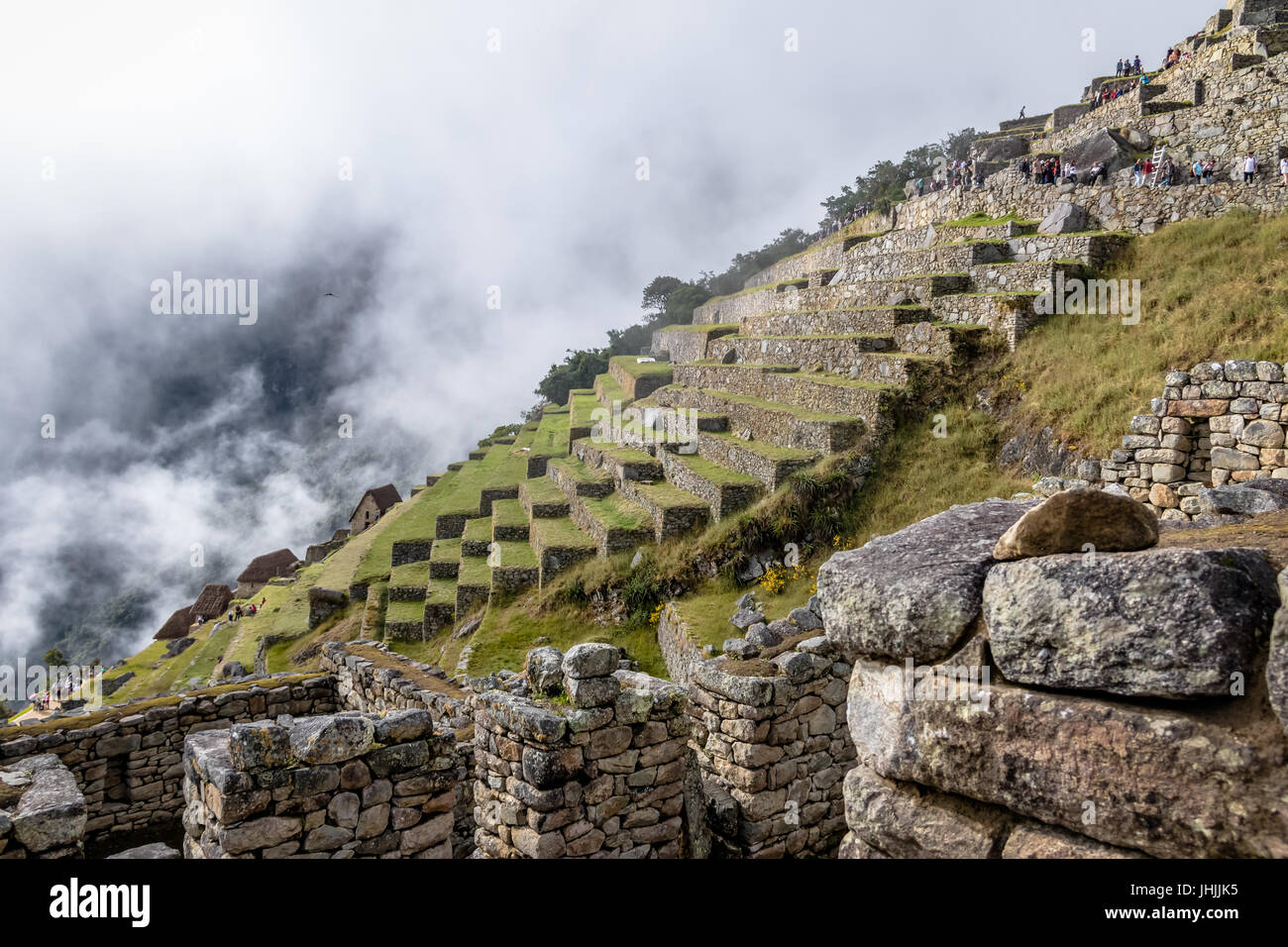 Terraces at Machu Picchu Inca Ruins - Sacred Valley, Peru Stock Photo ...