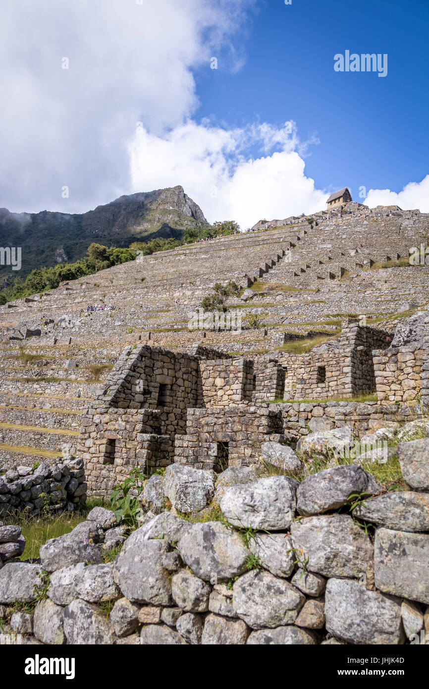 Terraces at Machu Picchu Inca Ruins - Sacred Valley, Peru Stock Photo ...