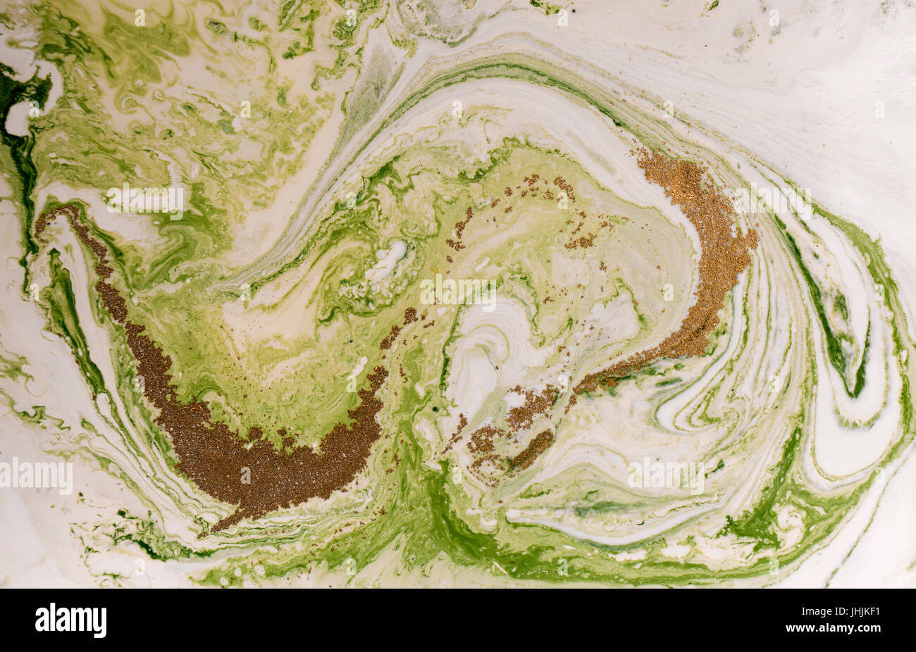 Marbled green and golden abstract background. Liquid marble pattern ...