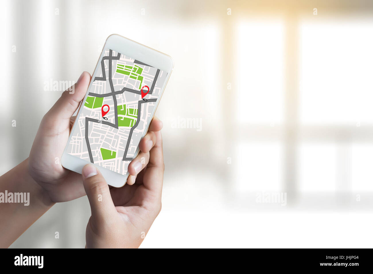 GPS Map to Route Destination network connection Location Street Map ...