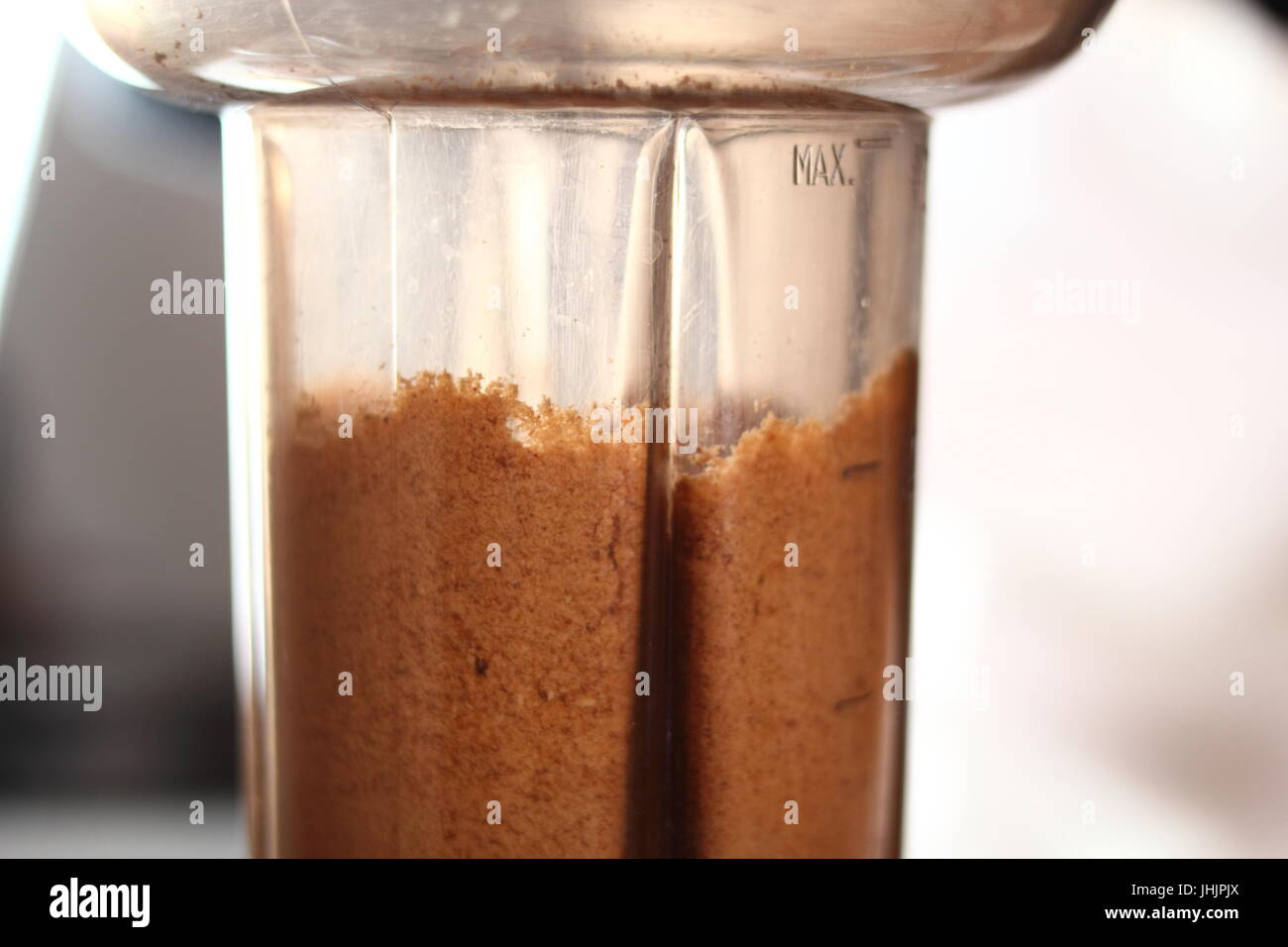 Blending cookies. Making frozen strawberry cheesecake series Stock ...