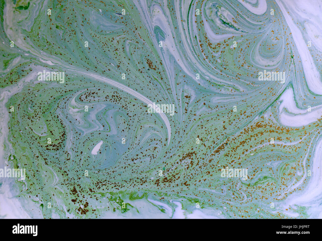 Marbled green and golden abstract background. Liquid marble pattern ...