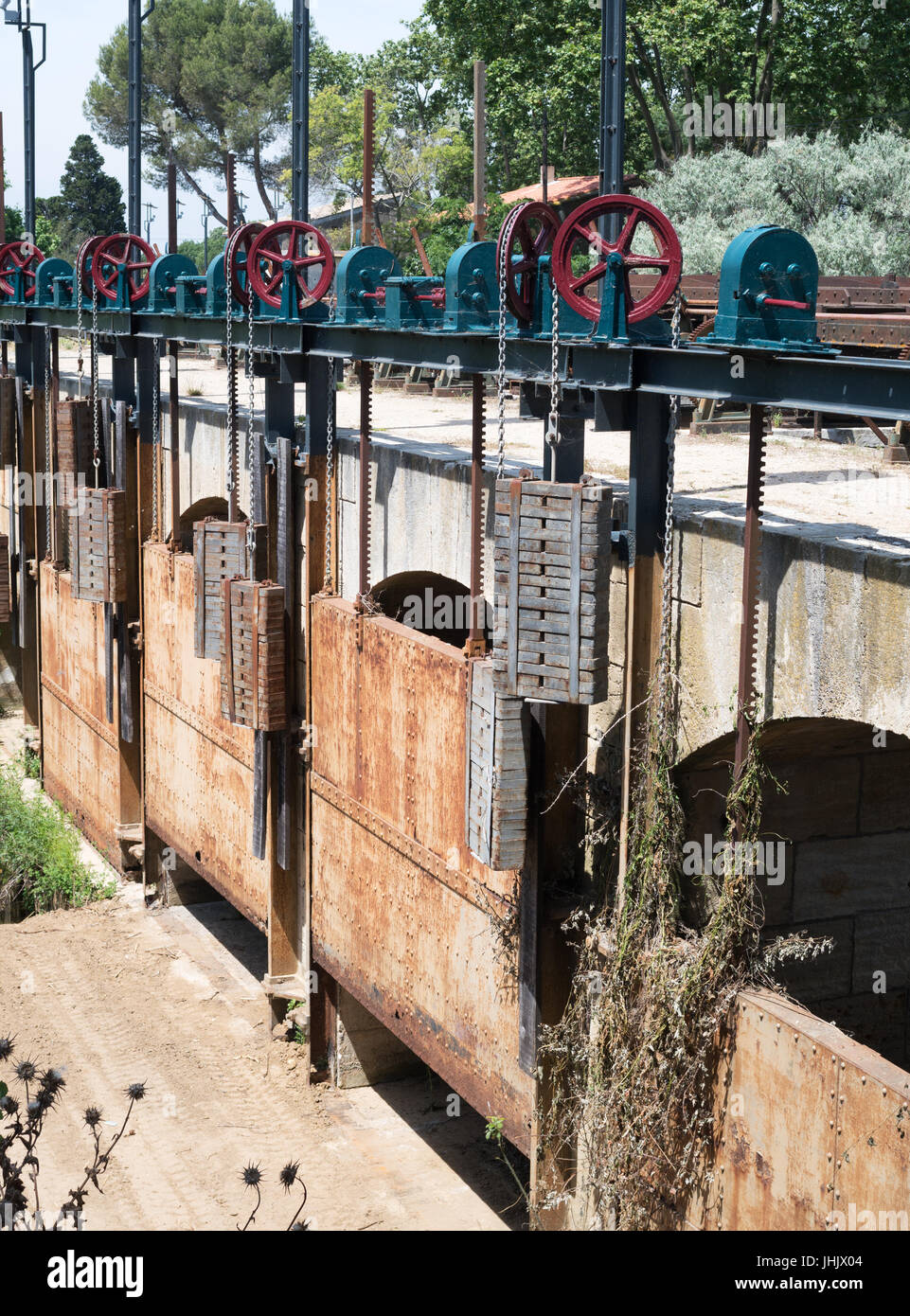 The Ouvrages du Libron, flood defences at the intersection of the Canal ...