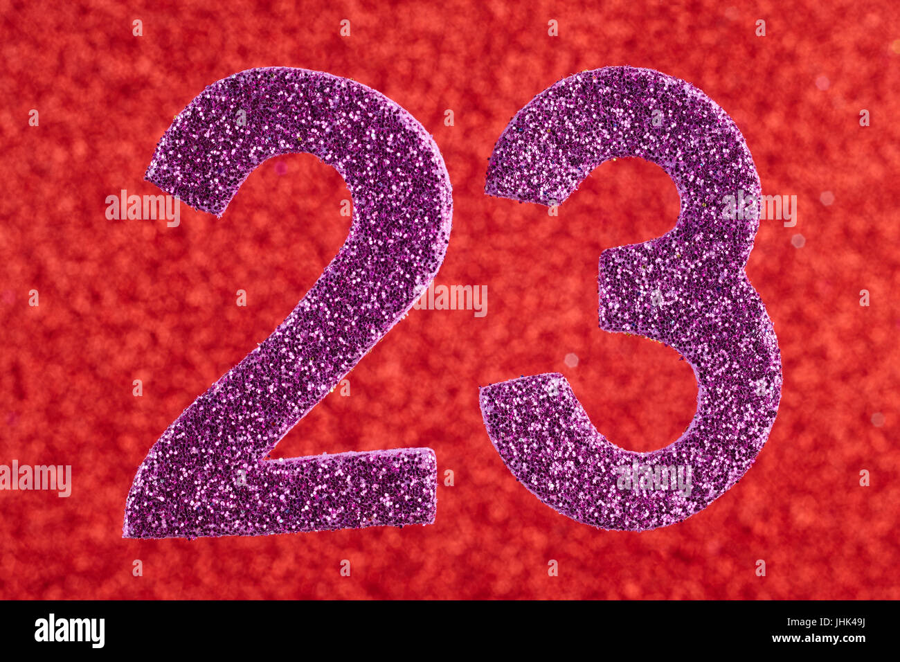 Number twenty-three purple over a red background. Anniversary ...