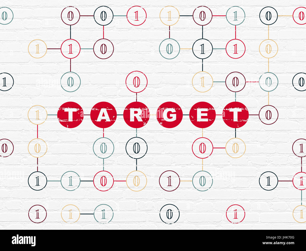Business concept: Target on wall background Stock Photo - Alamy