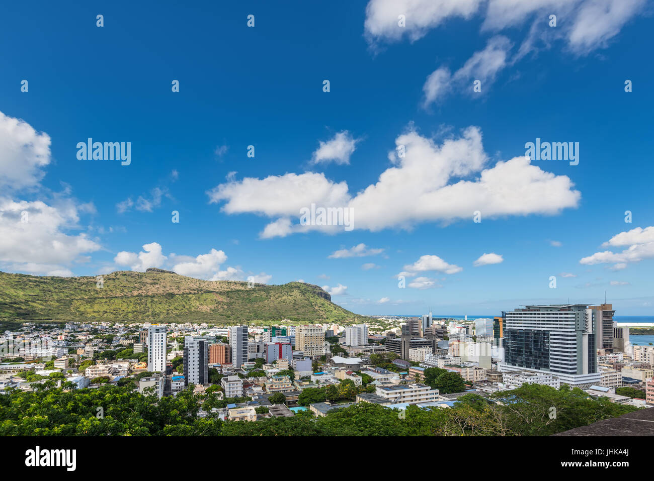 Port Louis Skyline - viewed from the fort Adelaide along the Indian ...