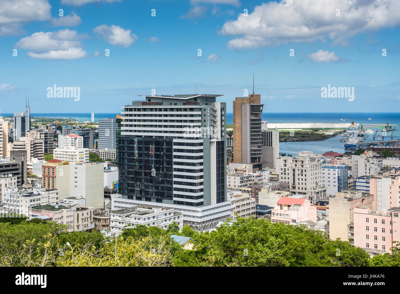 Port Louis, Mauritius - December 25, 2015: Port Louis Skyline - viewed ...
