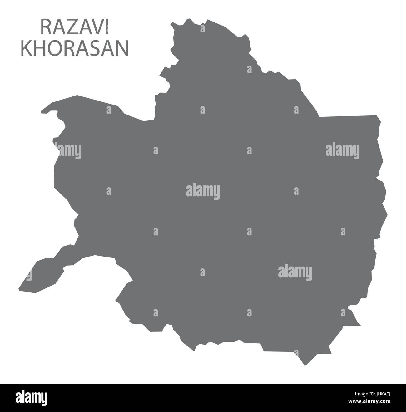 Razavi Khorasan Iran region map grey illustration silhouette shape ...