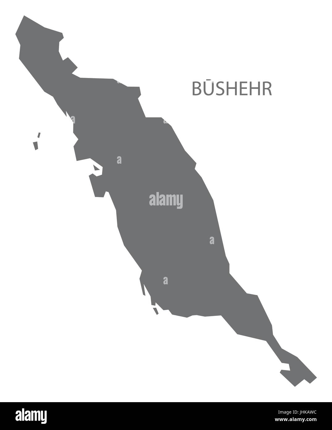 Bushehr Iran region map grey illustration silhouette shape Stock Vector ...