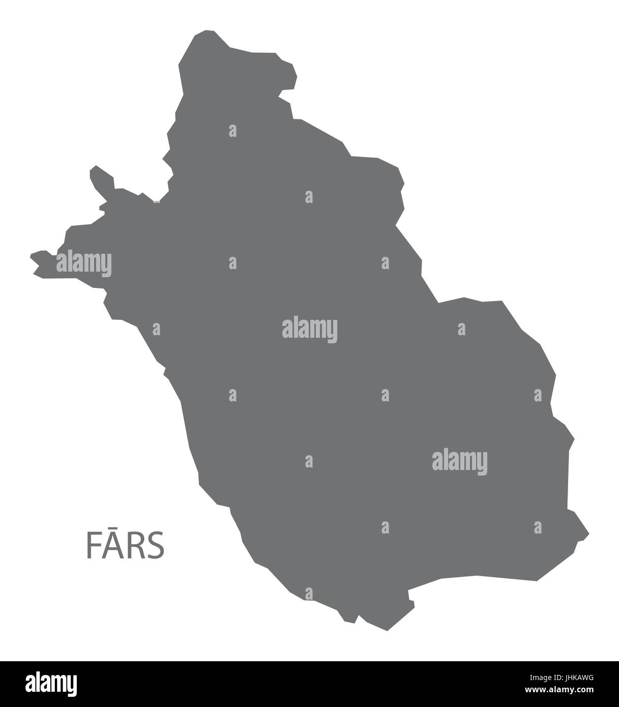 Fars Iran region map grey illustration silhouette shape Stock Vector ...
