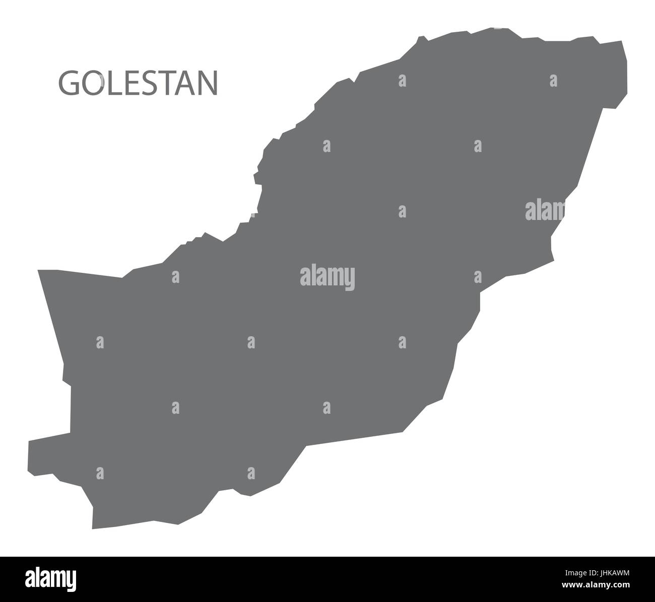 Golestan Iran region map grey illustration silhouette shape Stock ...