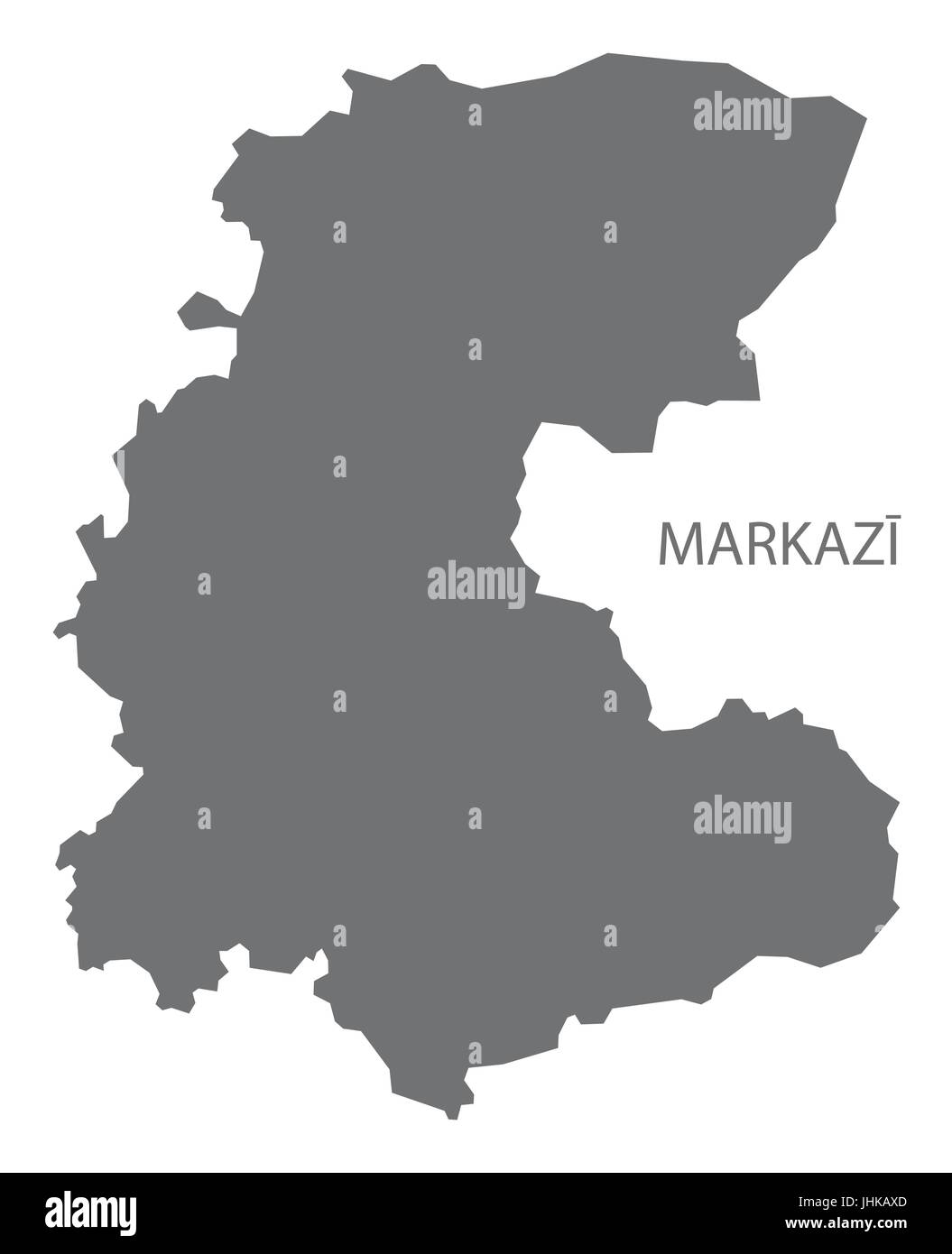 Markazi Iran region map grey illustration silhouette shape Stock Vector ...