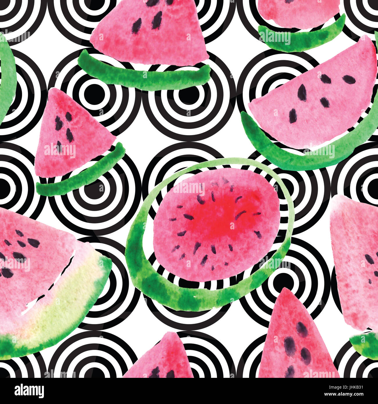 Seamless pattern from the juicy lobes of watermelons. Modern background ...