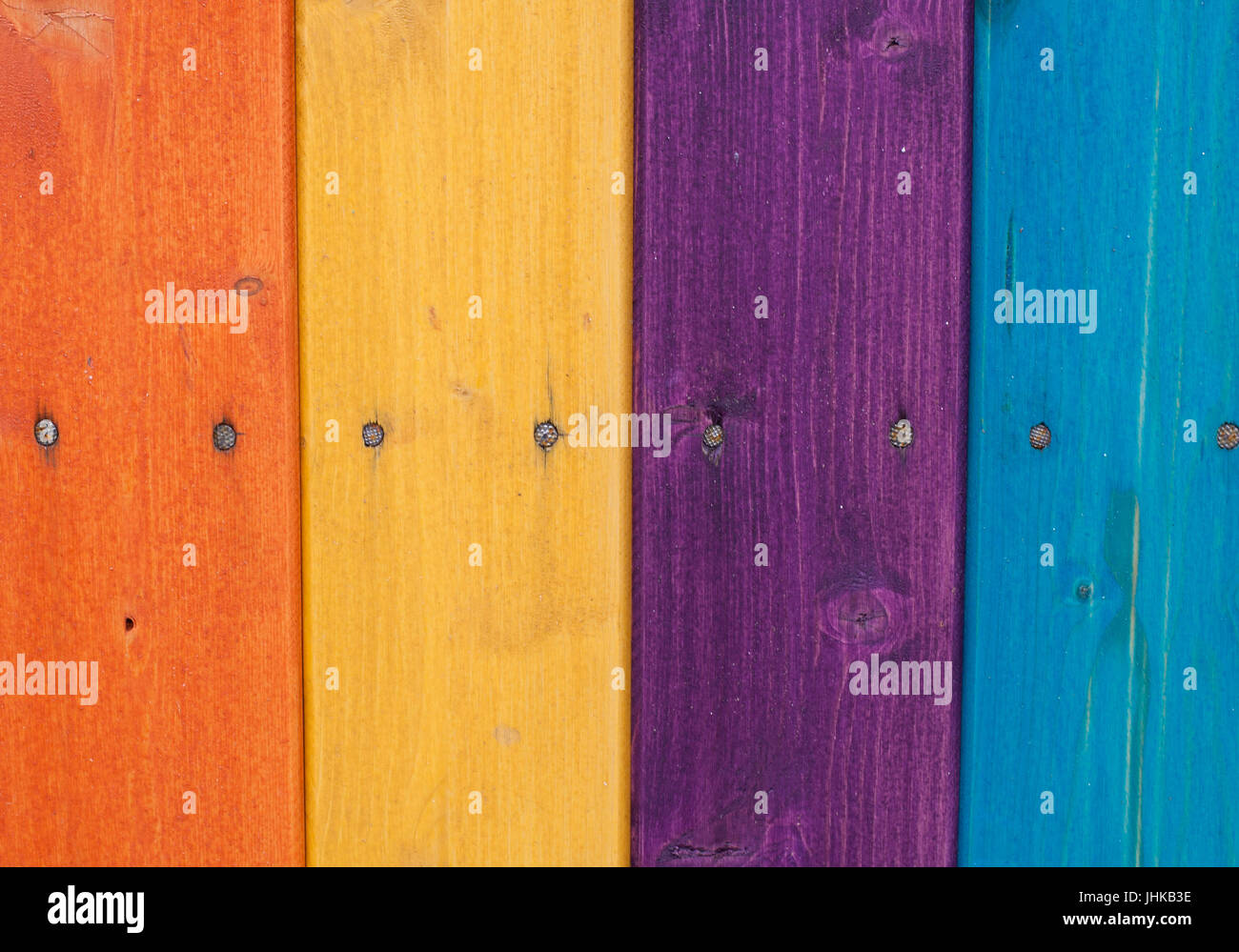 Colored wooden planks, fence Stock Photo - Alamy