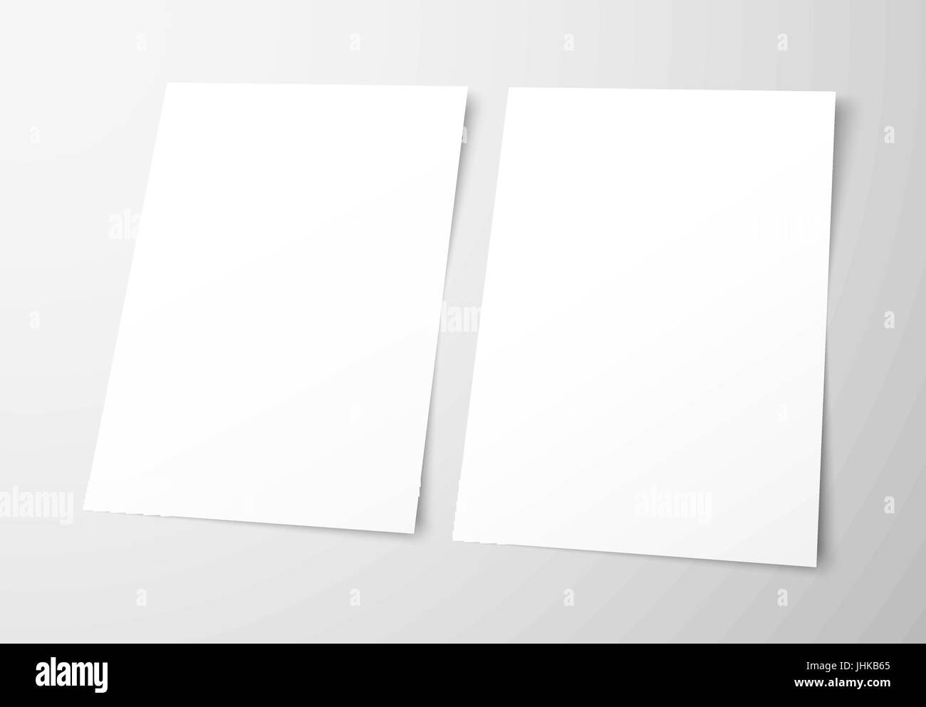 Templates of empty flyers on a gray background. Mockup frontal and back ...