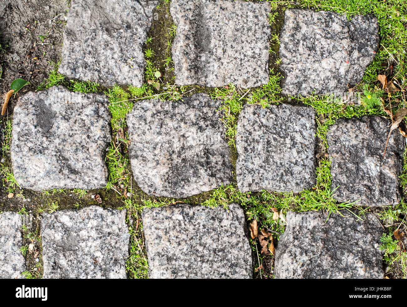 stone bricks with grass and moss Stock Photo - Alamy