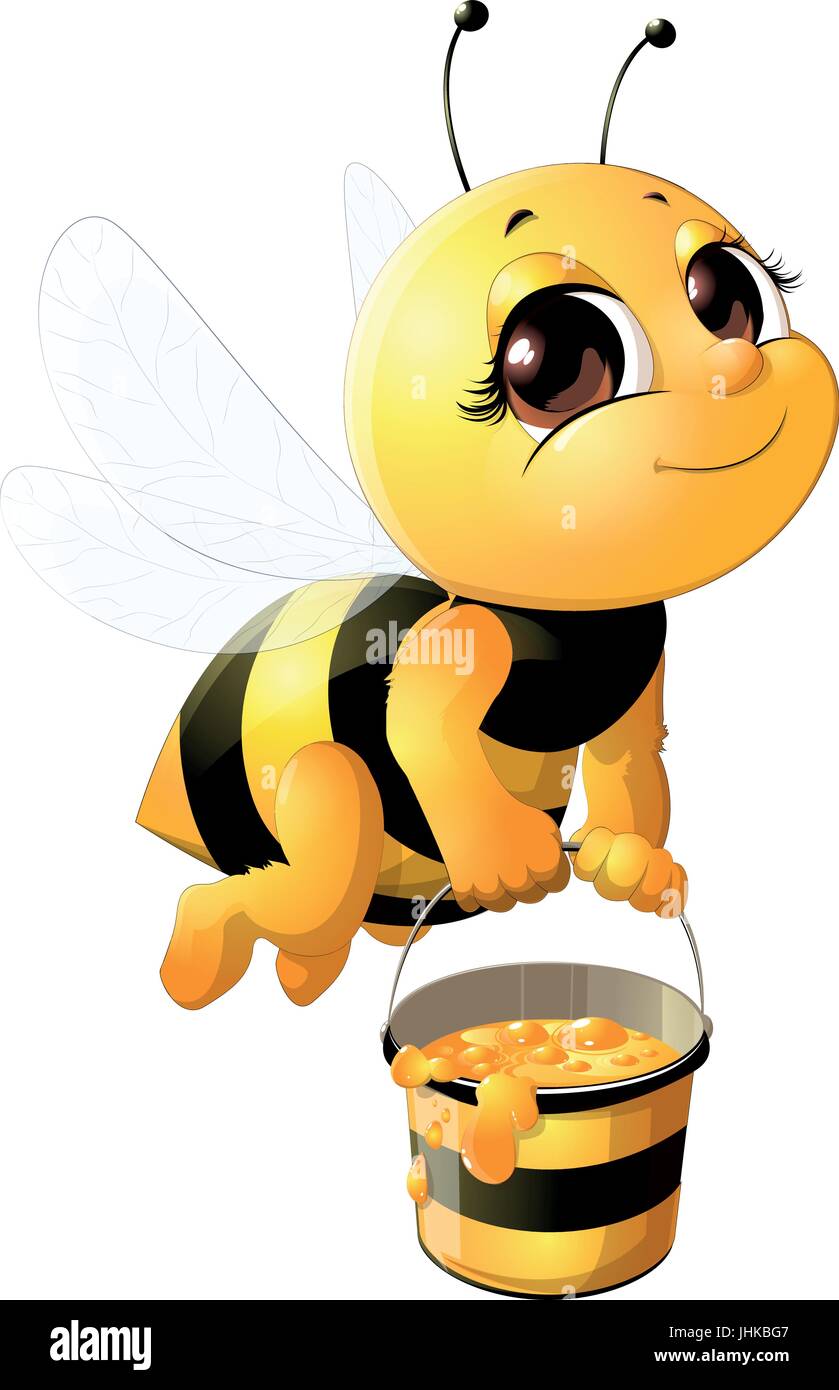 Beautiful cute bee Stock Vector Image & Art - Alamy