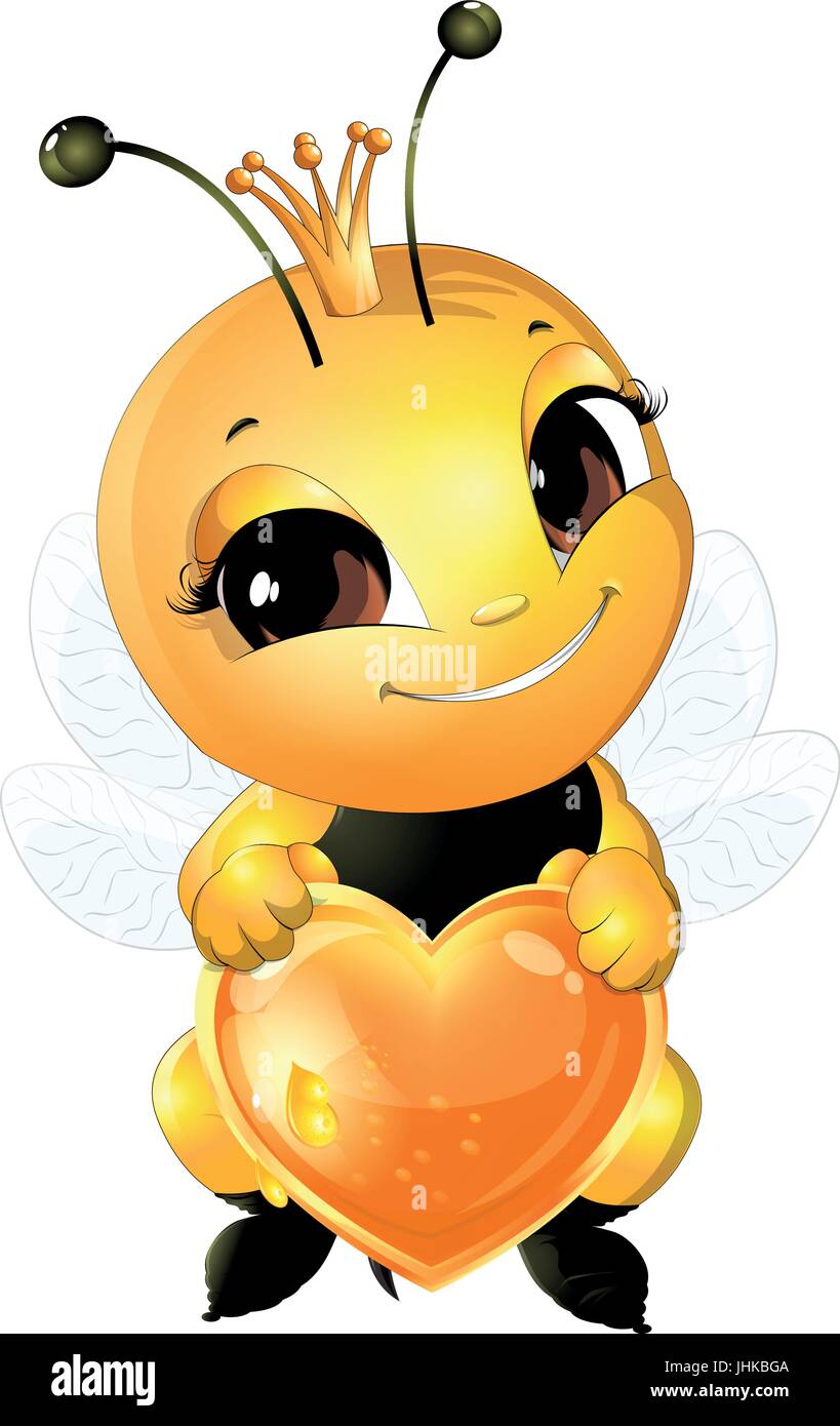 Beautiful cute bee Stock Vector Image & Art - Alamy