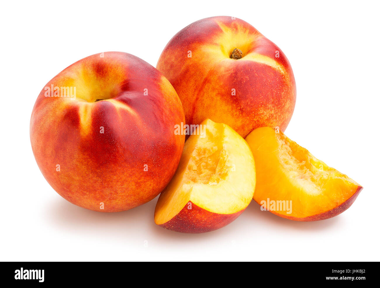 sliced nectarine path isolated Stock Photo - Alamy