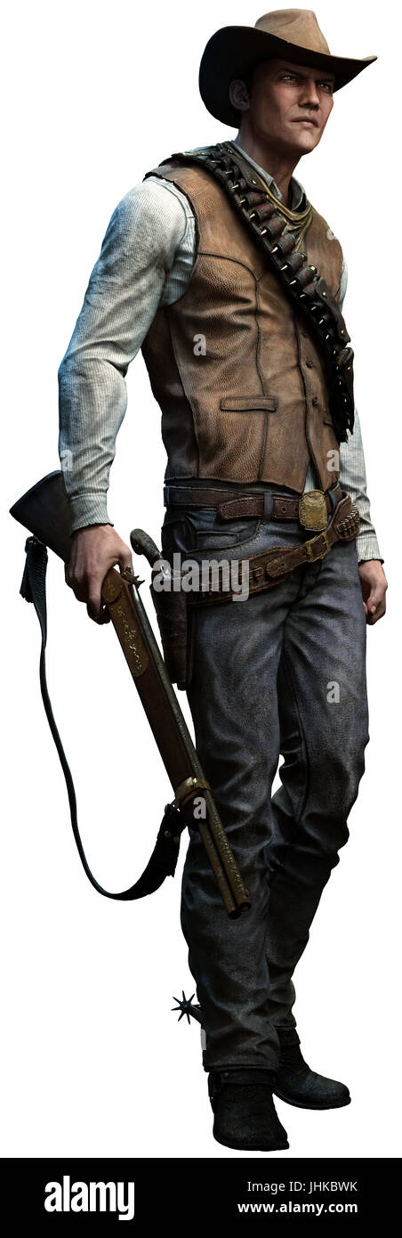 Cowboy with rifle hi-res stock photography and images - Alamy