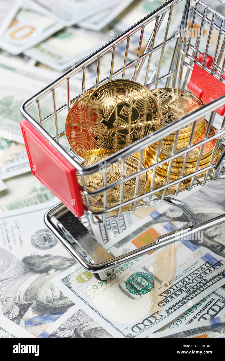 Bitcoins and shopping trolley hi-res stock photography and images - Alamy