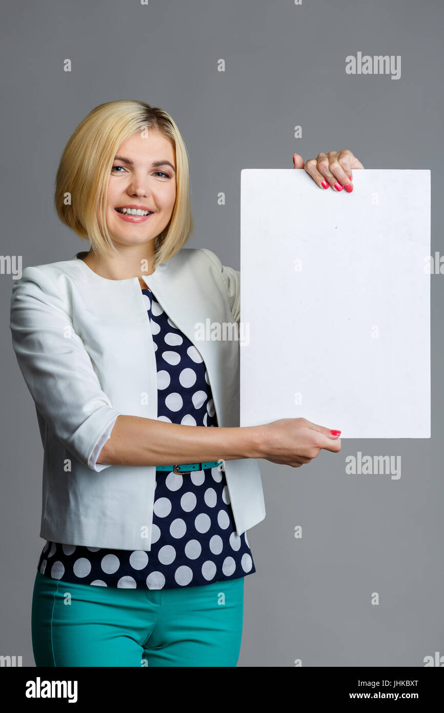 Photo of model with paper Stock Photo - Alamy