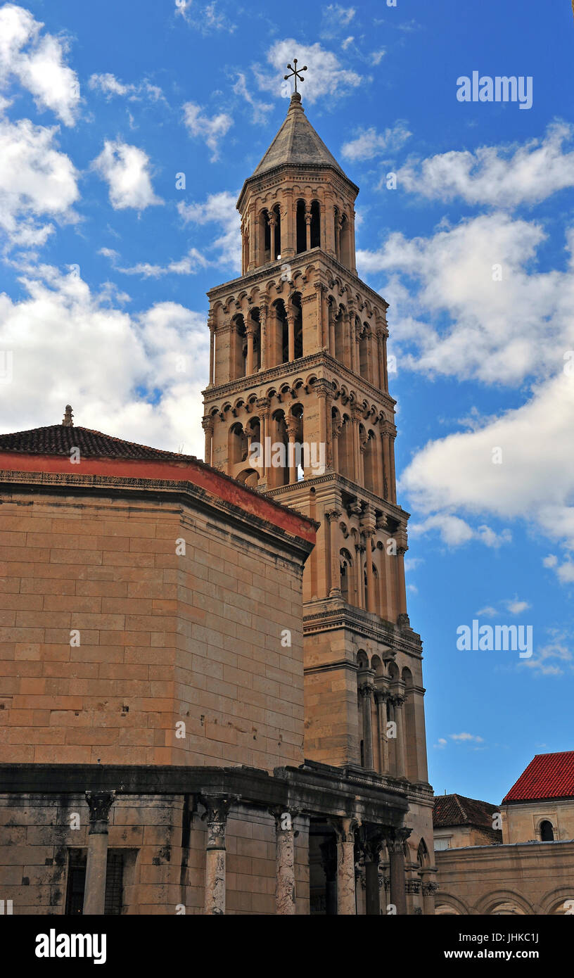 Diocletean's palace cathedral tower, Split town, Croatia Stock Photo ...