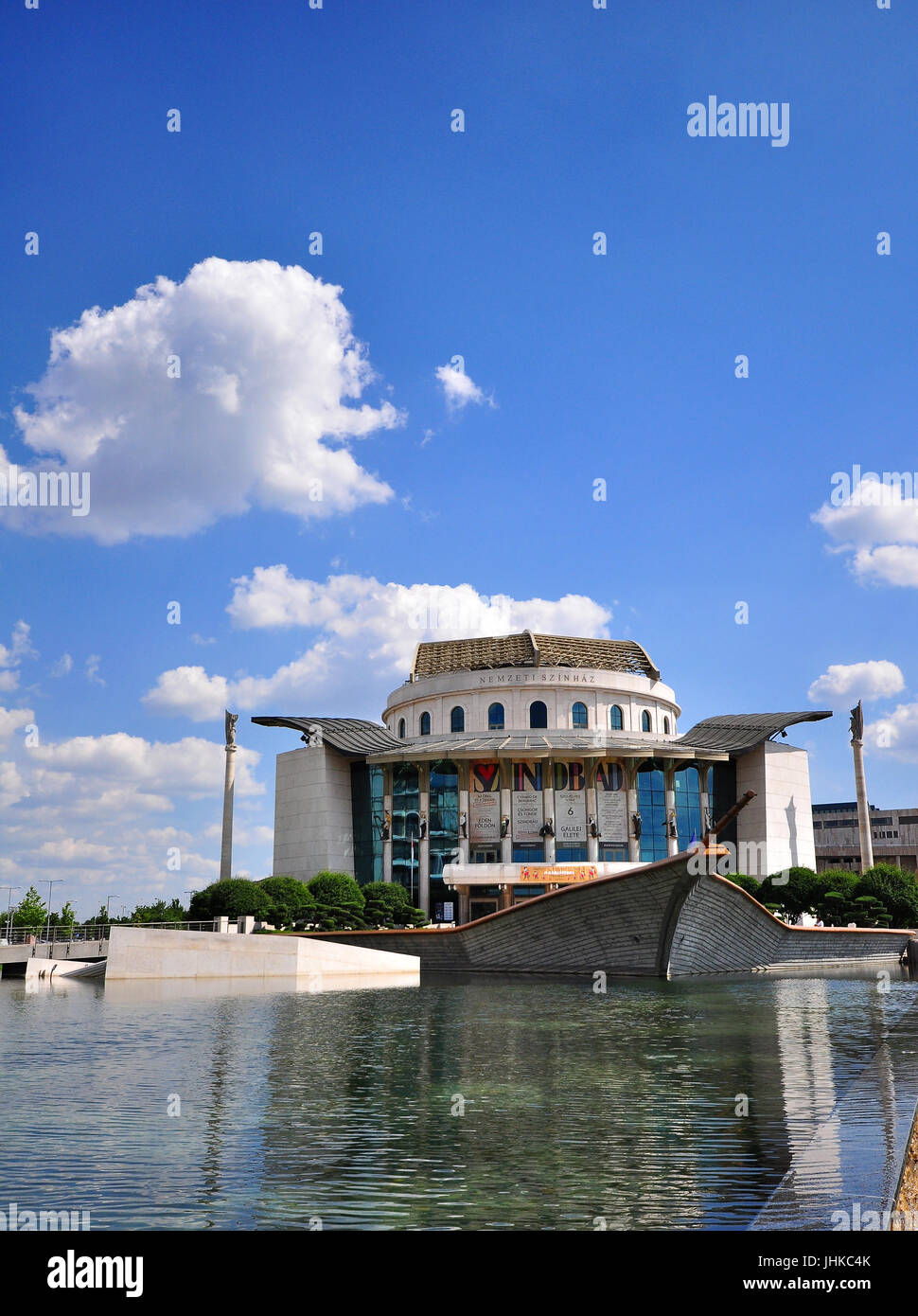 BUDAPEST, HUNGARY - JUNE 8: National theatre building and city park of ...