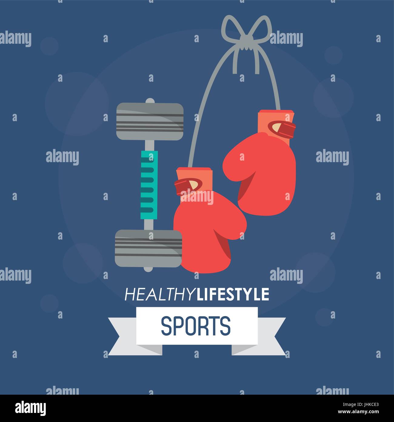 colorful poster of healthy lifestyle sports with boxing gloves and ...