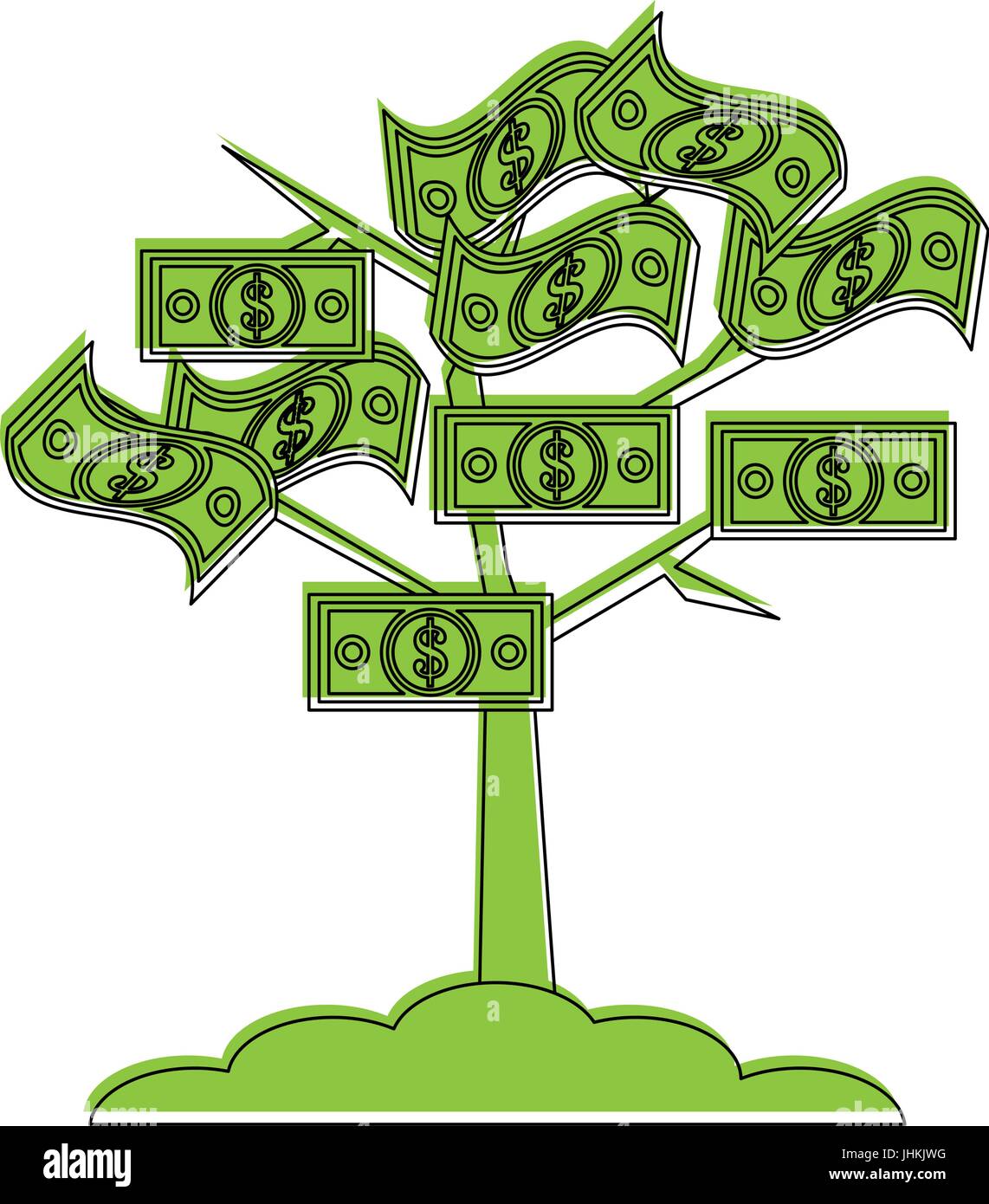 tree with dollar bill money icon image Stock Vector Image & Art - Alamy